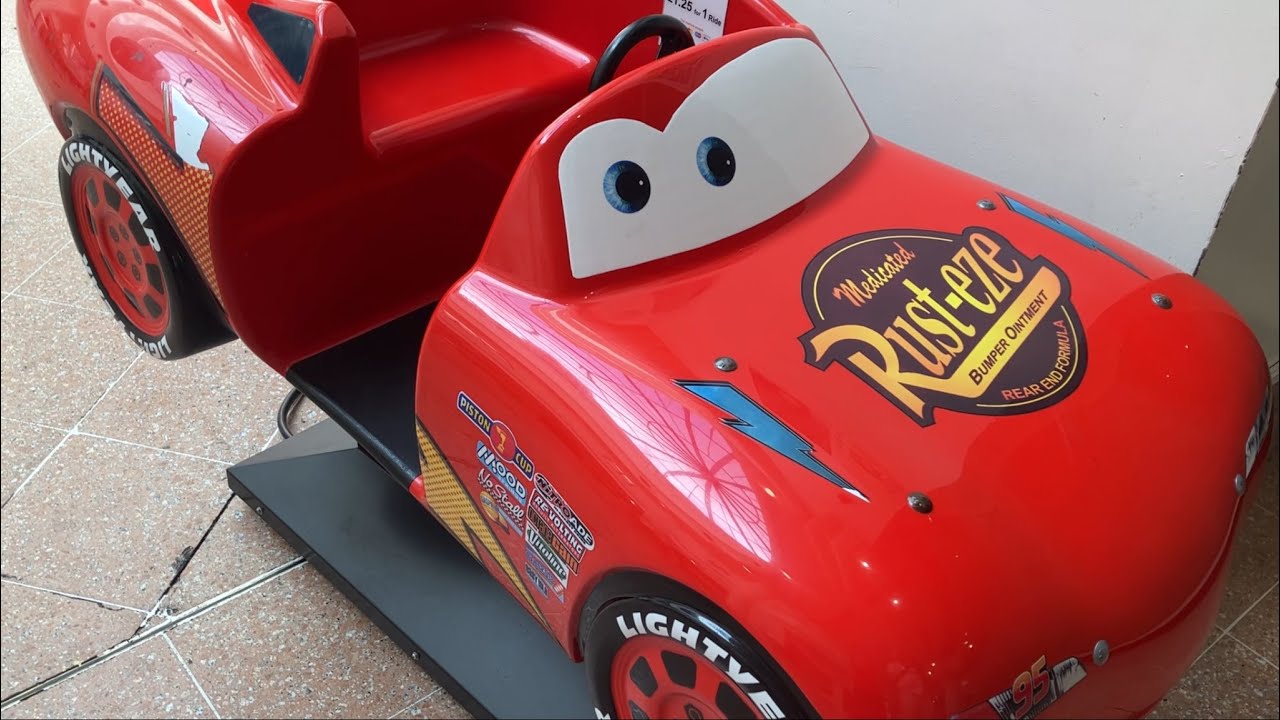 EMT Cars 1 Rookie Red Rust-Eze Lightning McQueen Kiddie Ride - YouTube