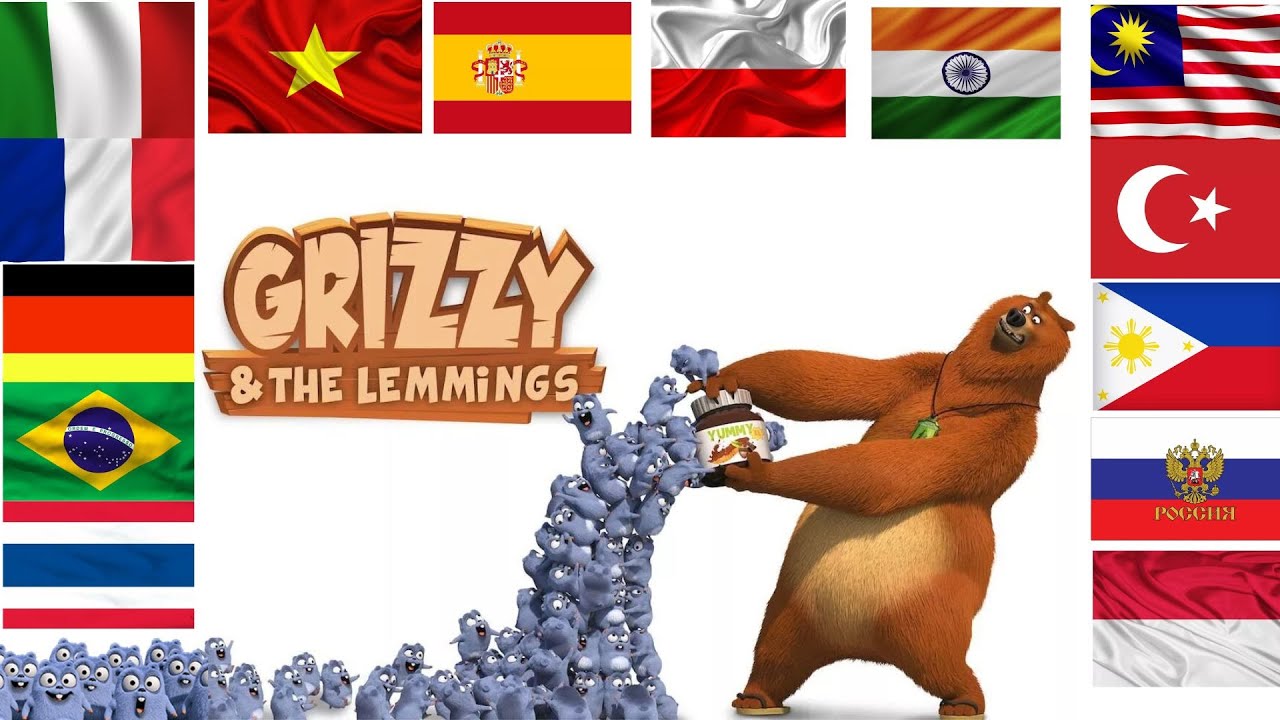 Grizzy the lemmings in different languages meme. - YouTube