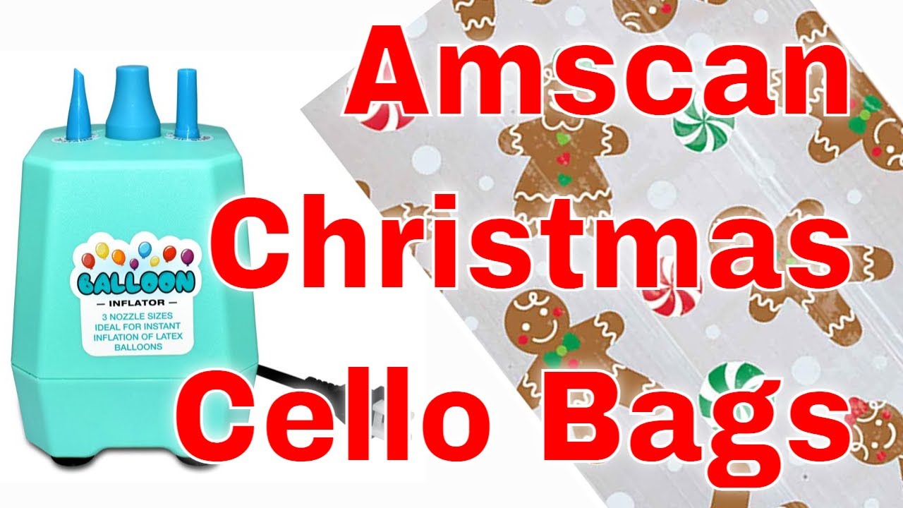 Plastic Bag Pop Amscan Gingerbread Large Christmas Cello Bags - YouTube