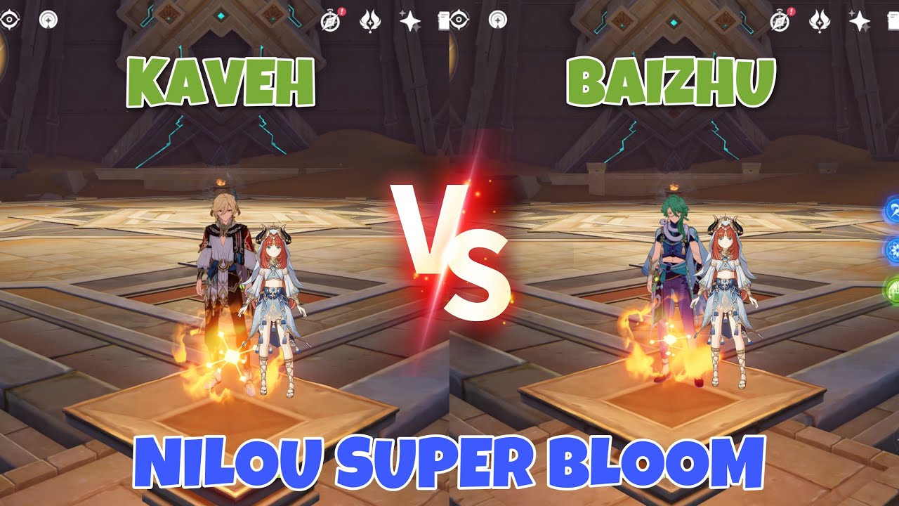 Kaveh Superbloom vs Baizhu Superbloom Team Comparisons & Showcases! Who’s Better in Nilou’s Team ...