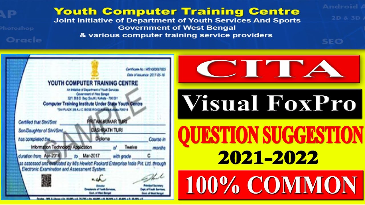 Youth Computer Training Centre | CITA Exam Visual Foxpro MCQ Question & Answer Suggestion | CITA ...