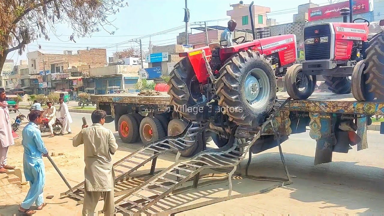 Amazing technique for unloading tractors | skilled workers | good ...