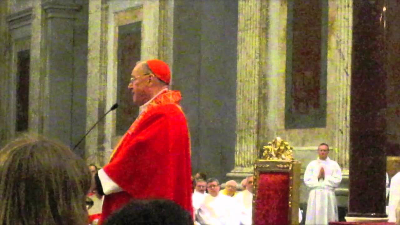 Cardinal Dolan speech before mass in Rome, Italy: Basilica di San Paolo ...