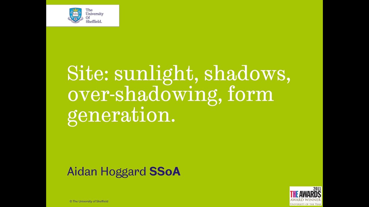 Site: Sunlight, Shadows, Over-shadowing, Form Generation - YouTube