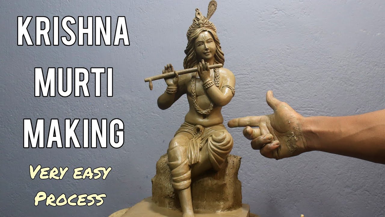 Krishna murti making with clay | Mitti ki murti making | clay modelling ...