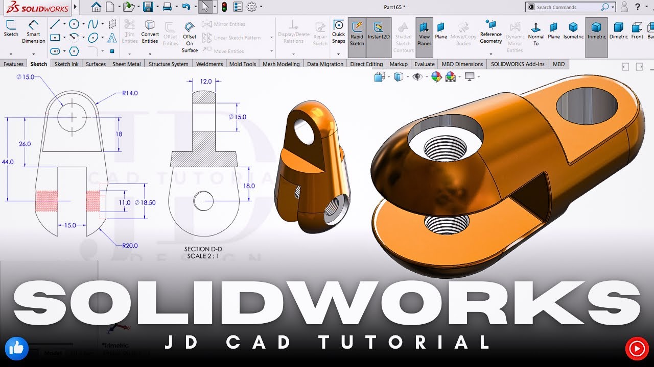 Solidworks Tutorial for Beginners Exercise | Tips and Tricks | Free ...