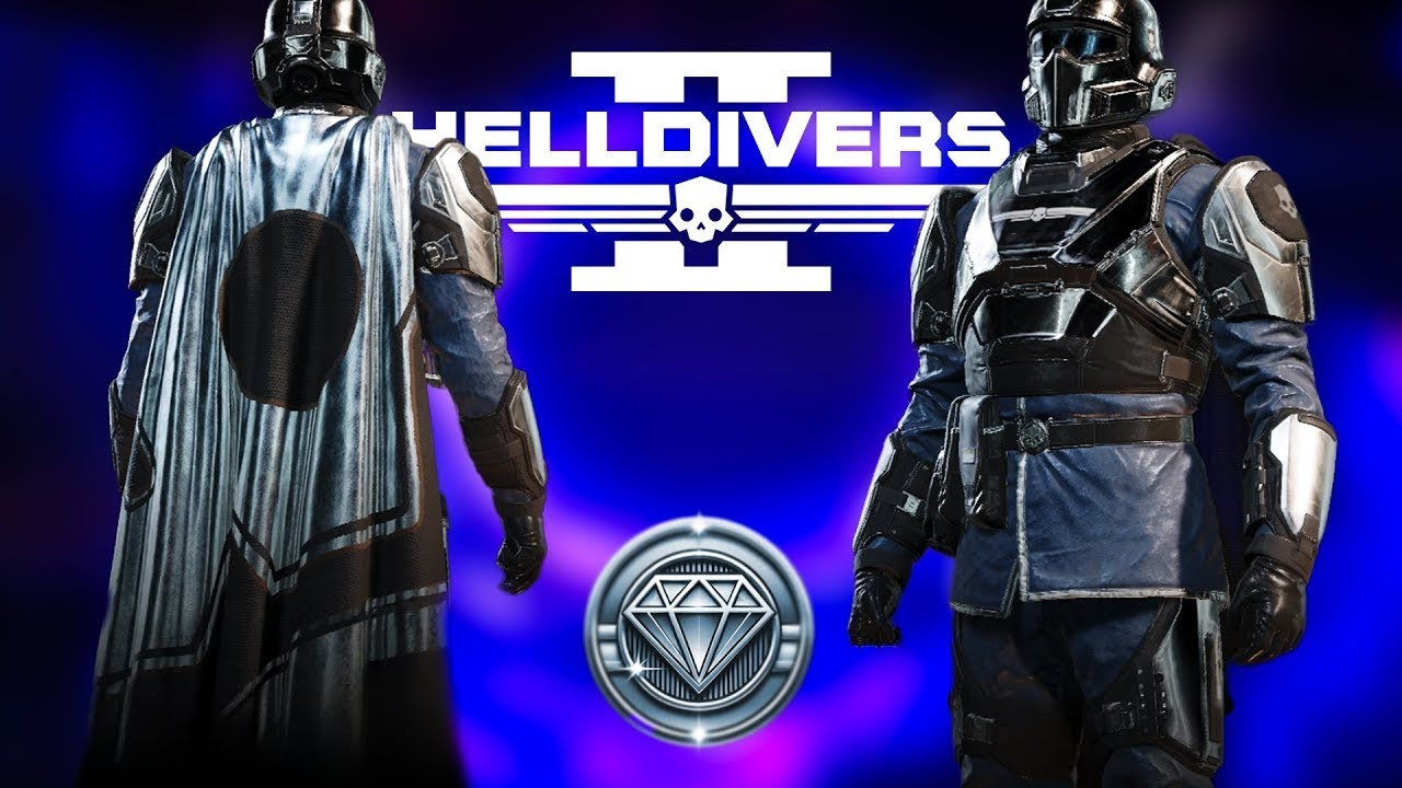 Hell Divers 2 NEW Anniversary Black Armor w/ Hell Diver Special Forces ...
