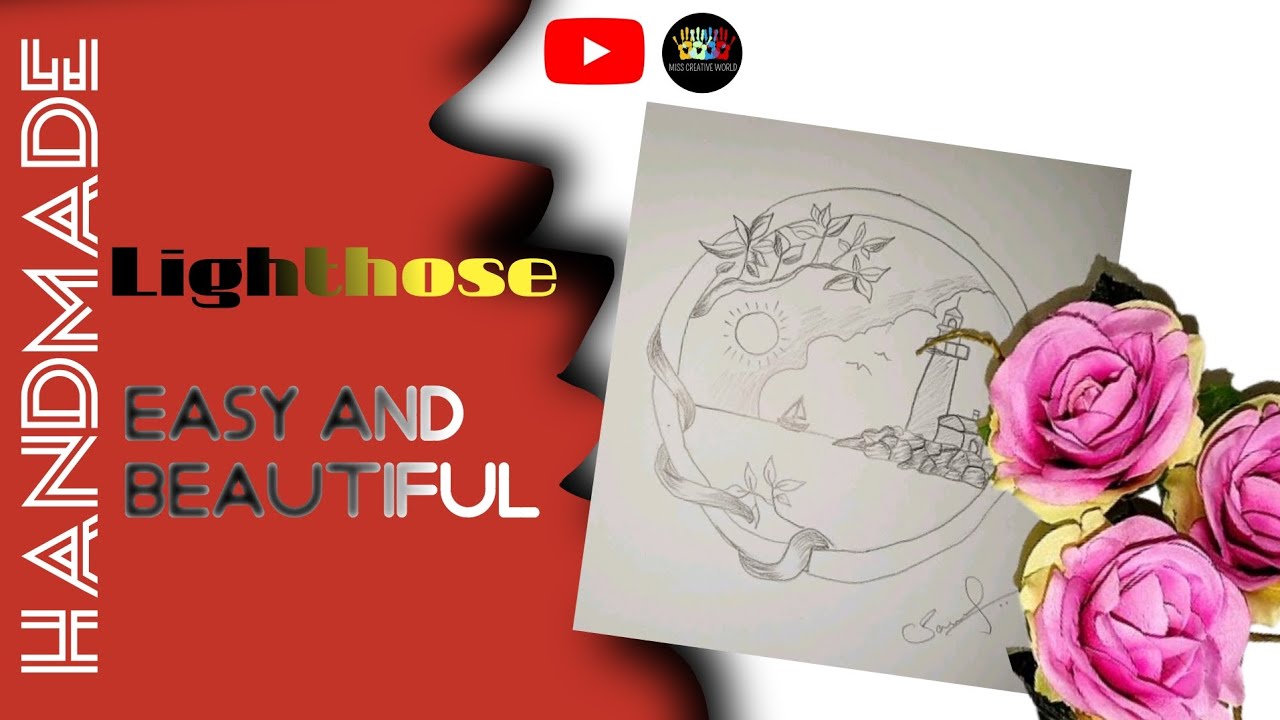 HOW TO DRAW A LIGHTHOUSE CIRCULAR STEP BY STEP @misscreativeworld1 ...
