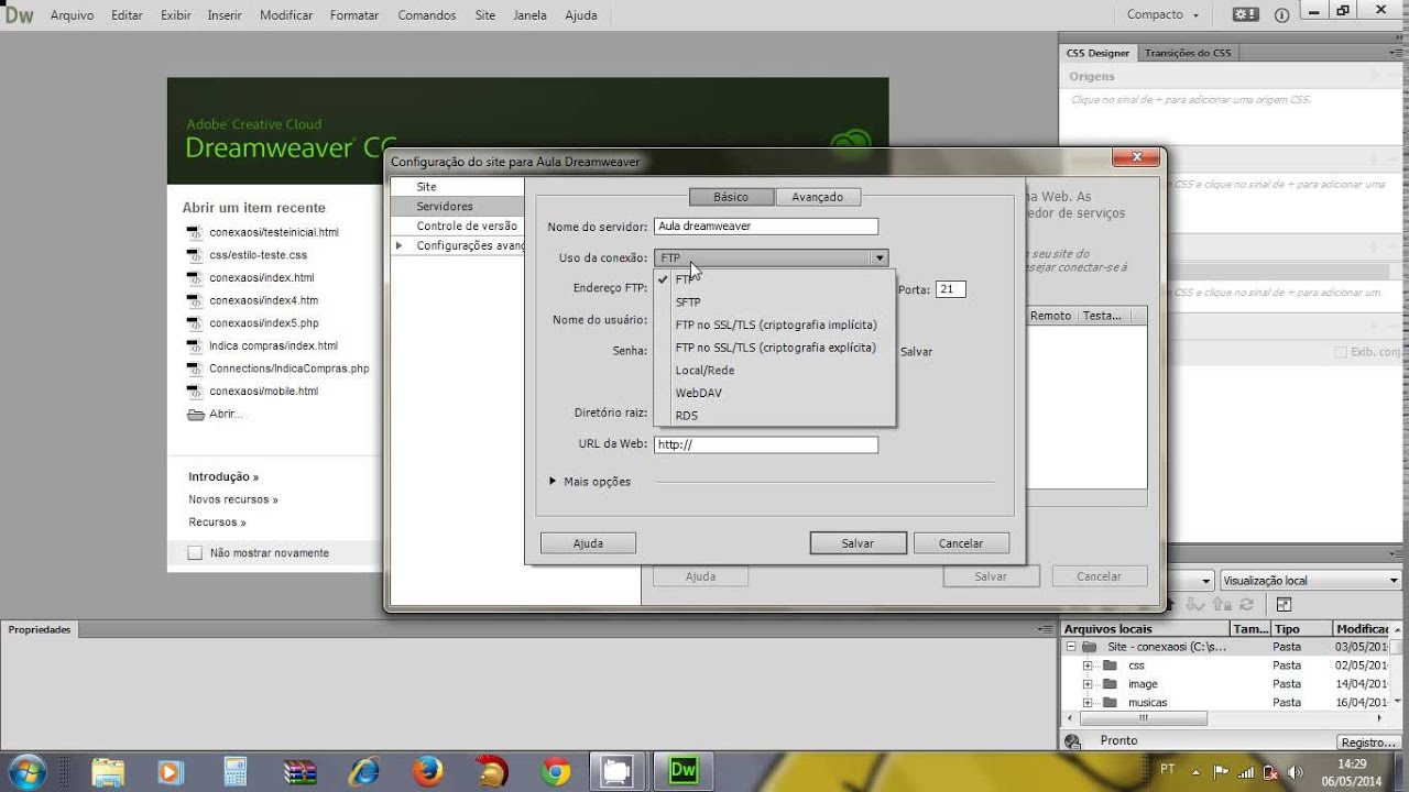 Dreamweaver Cc Criando Site Aula 1 Youtube