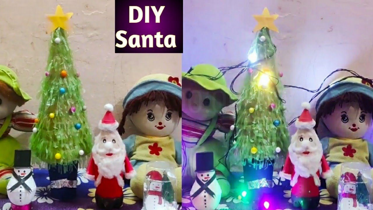 DIY Santa with plastic bottle/How to make santa with plastic bottle ...