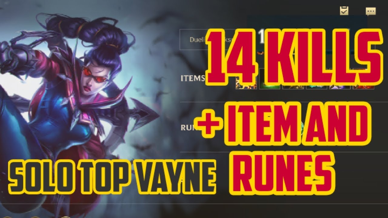 Vayne Solo top Gameplay | Item and Rune Build Guide | WILD RIFT ALPHA ...