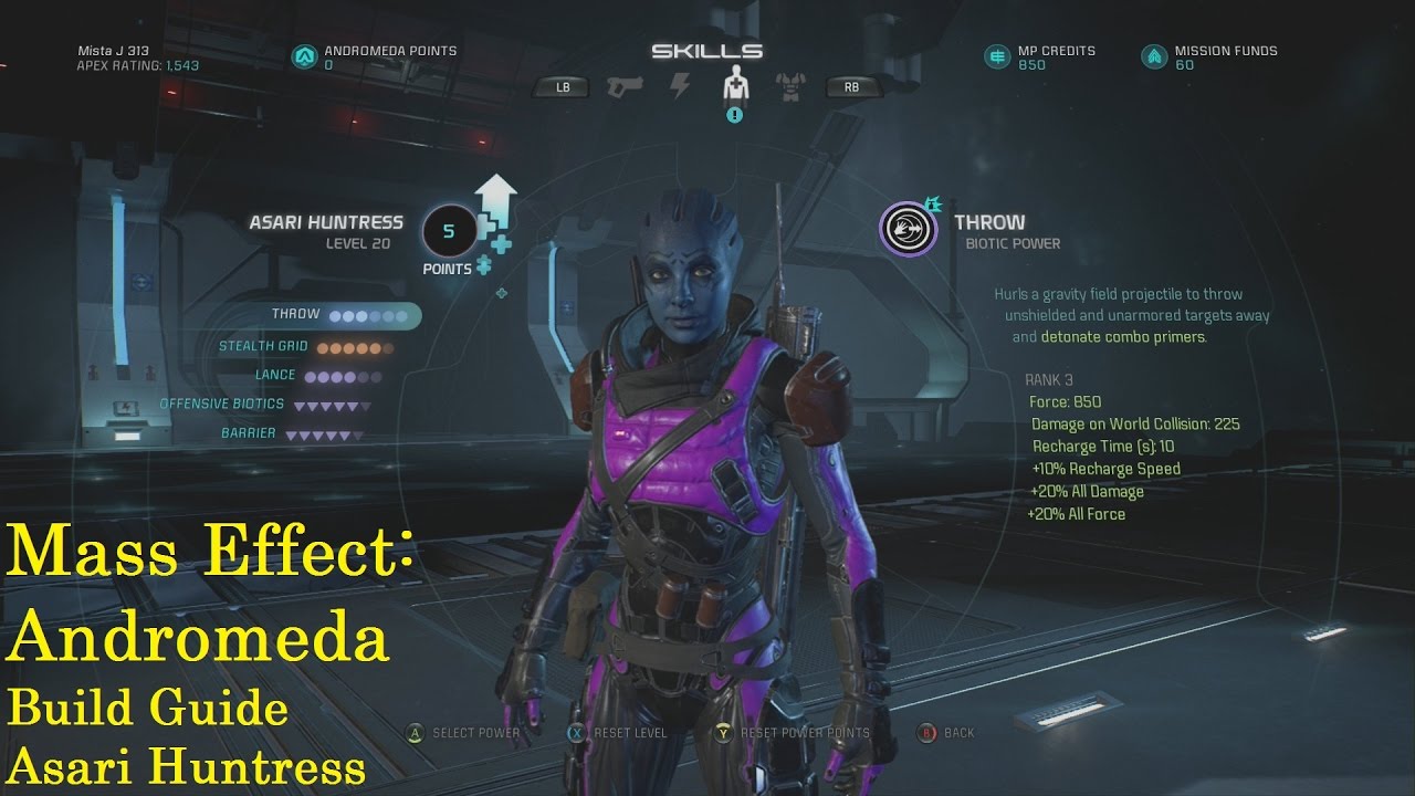 Guerrilla Warfare Asari Huntress GOLD Build Guide! Mass Effect ...