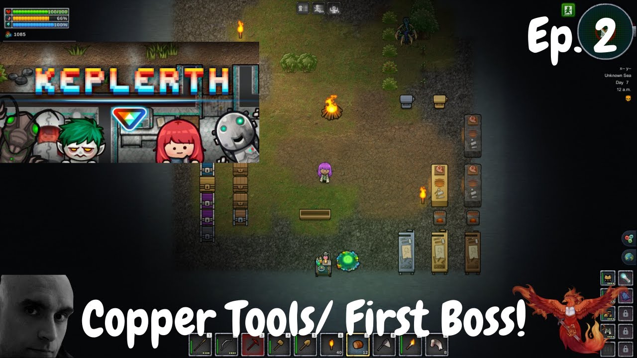 Keplerth ~ Ep.2 ~ Copper Tools, Upgrades, and First Boss! - YouTube