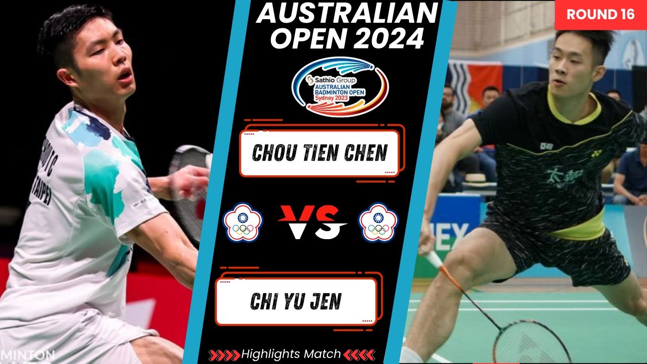 CHOU Tien Chen (TPE) vs CHI Yu Jen (TPE) | Australian Open 2024 ...