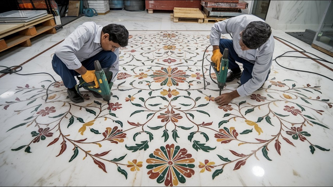 Beautiful Art: The Making of Marble Inlay Art - YouTube