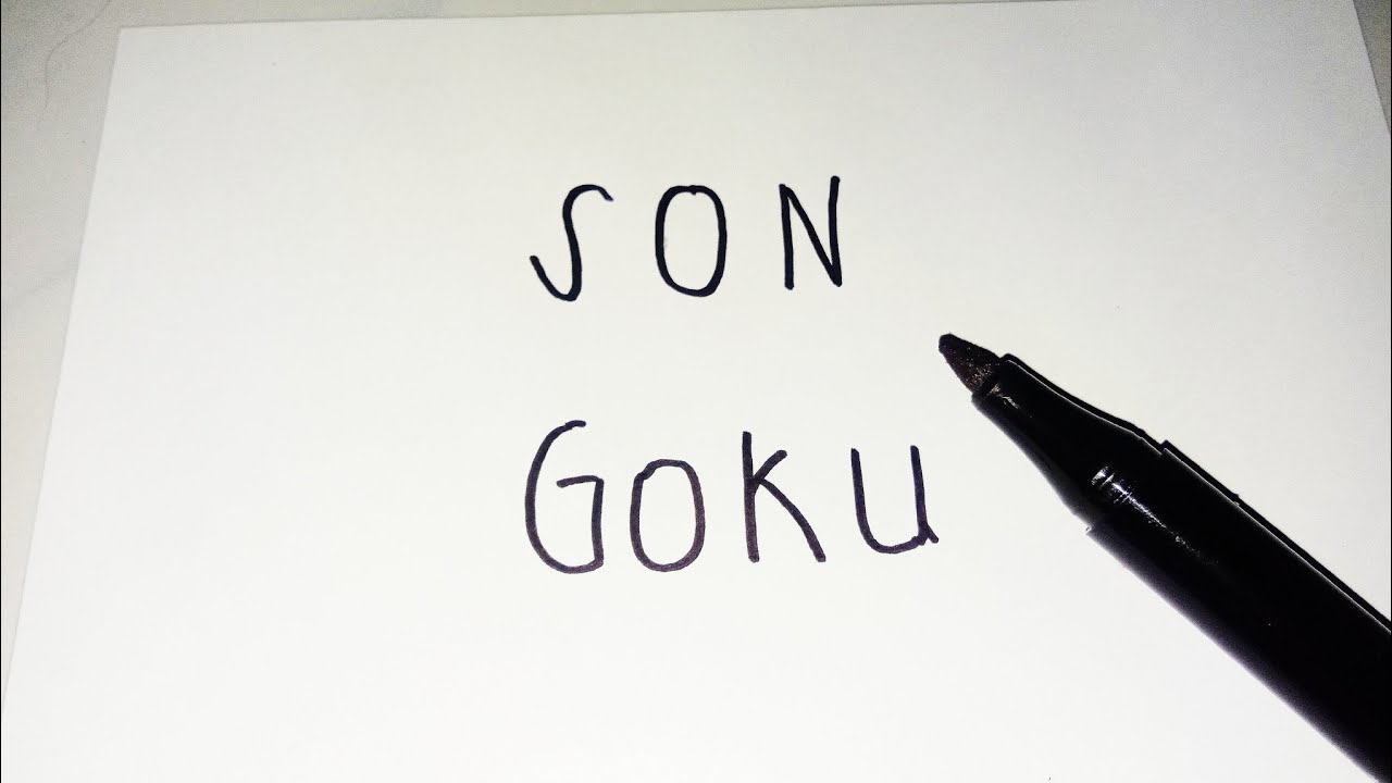 HOW TO DRAW SON GOKU STARTS WITH HIS NAME - YouTube