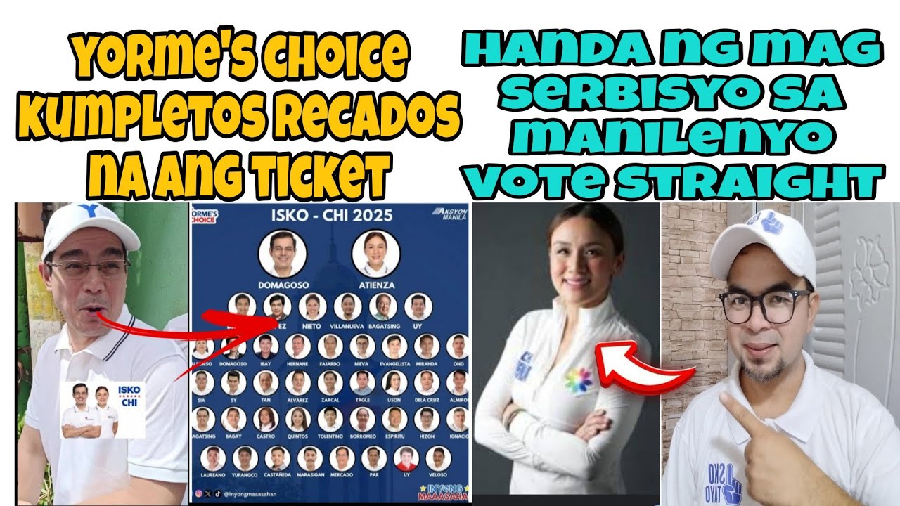 YORME'S CHOICE KUMPLETOS RECADOS NA ANG TICKET. HANDA NG MAG SERBISYO SA MGA MANILENYO - YouTube