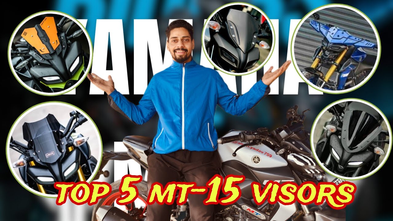 MT-15 Top 5 Visors in single video📷|| Buffalo visor,Metal visor,Long visor,Short visor,Bubble ...