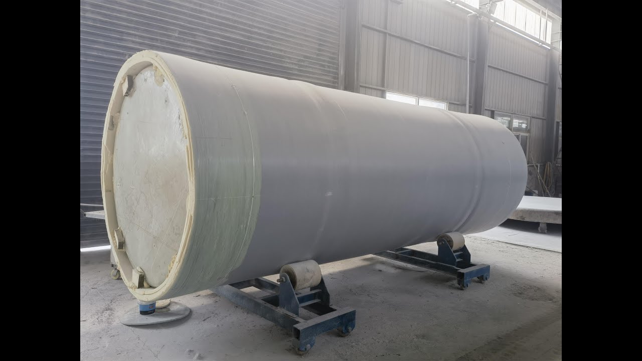GRP insulation silo with flat heads under manufacture - YouTube