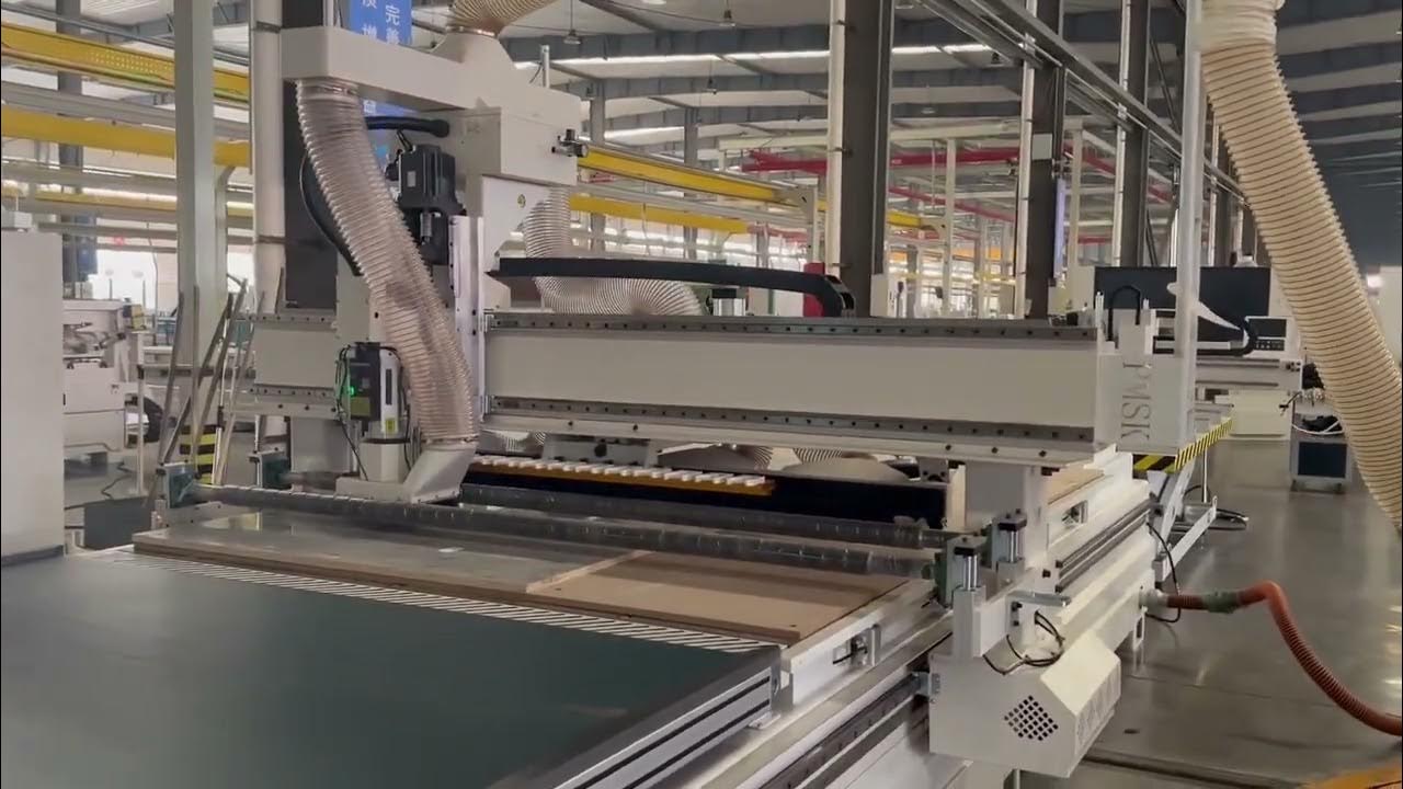 Automatic labeling, automatic loading & unloading EA48-FT-1828 CNC router for Brazil customer ...
