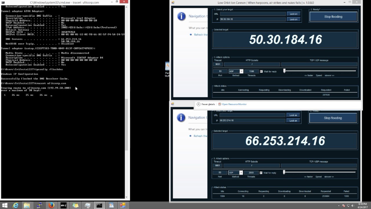 DDoS Dual DNS Server Attack - YouTube