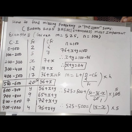 Statistics.How to find median and missing frequency for given median #cbse #boards2025 #maths# ...