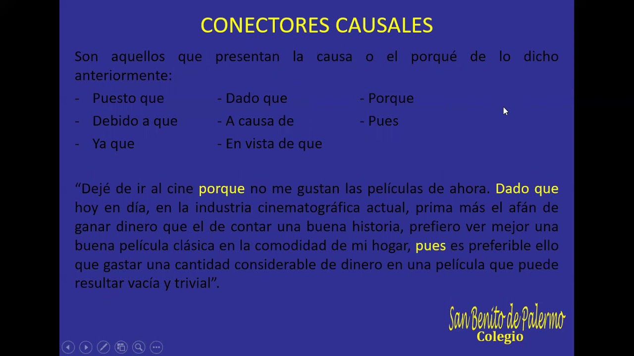 Conectores consecutivos, causales y concesivos - YouTube