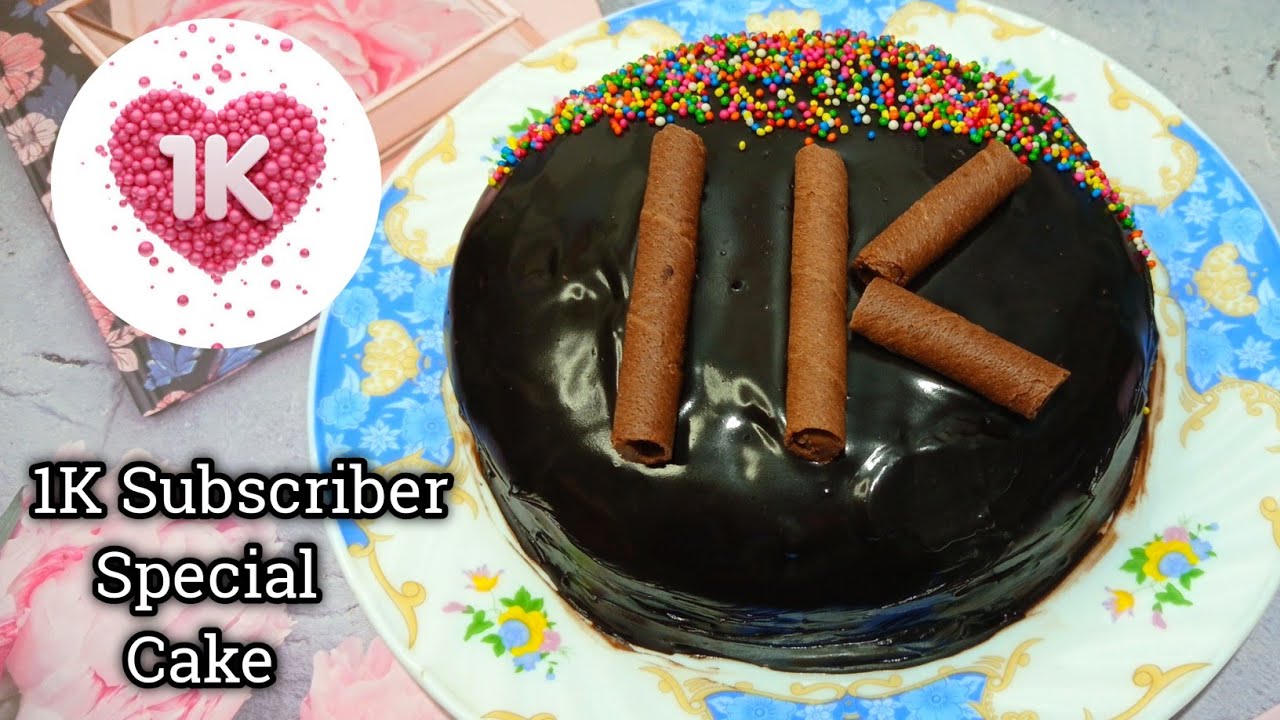 1k Subscriber ️Celebration Chocolate Cake Recipe। 1000 Subscriber ...