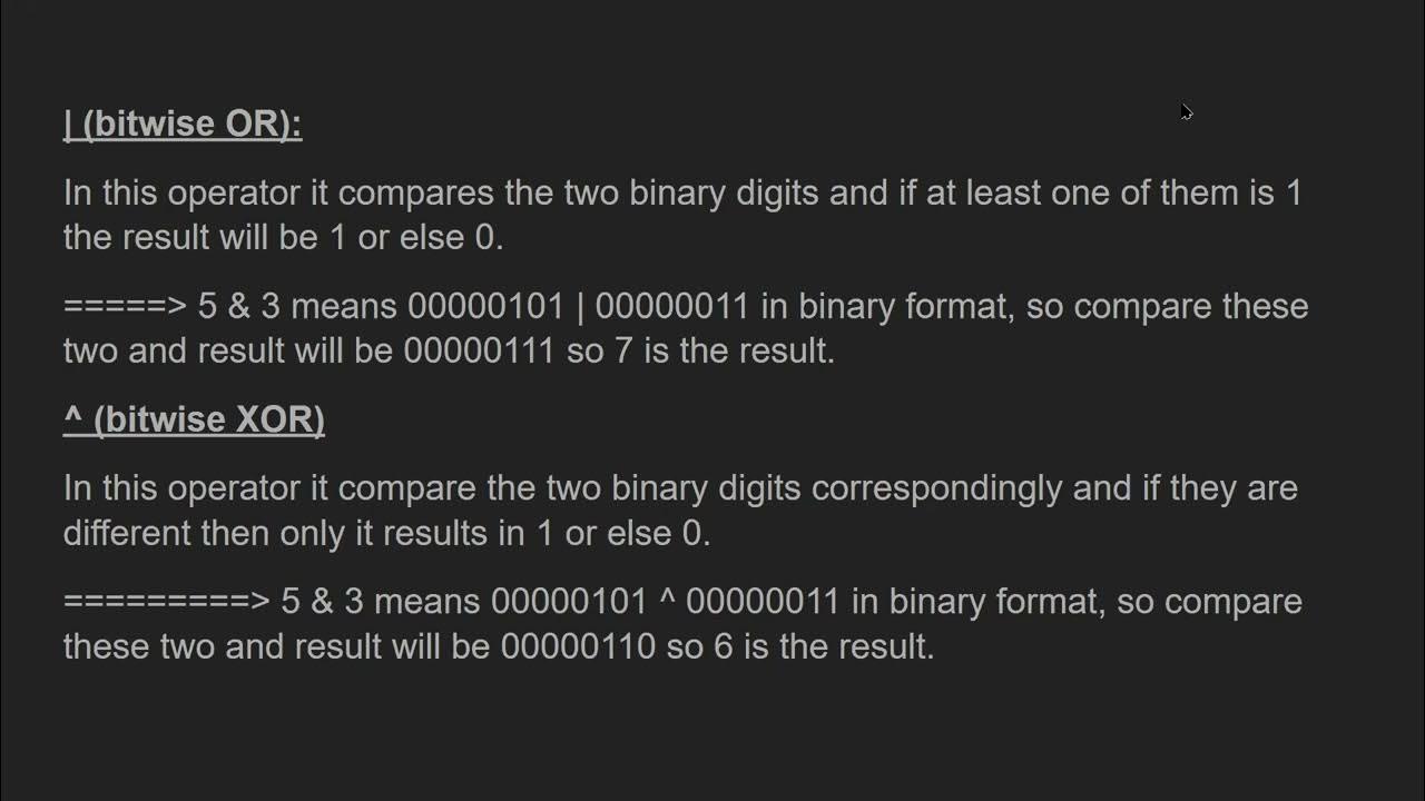 JS Bitwise Ternary Operators - YouTube