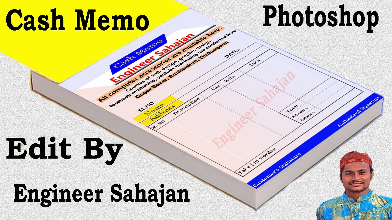 Cash Memo | Professiona Cash Memo Design in Photoshop | Edit by ...