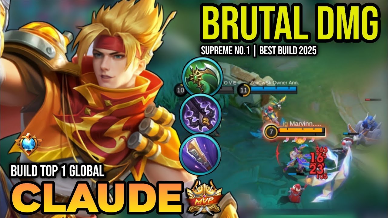 CLAUDE BEST BUILD 2025 | BUILD TOP 1 GLOBAL CLAUDE GAMEPLAY | MOBILE ...
