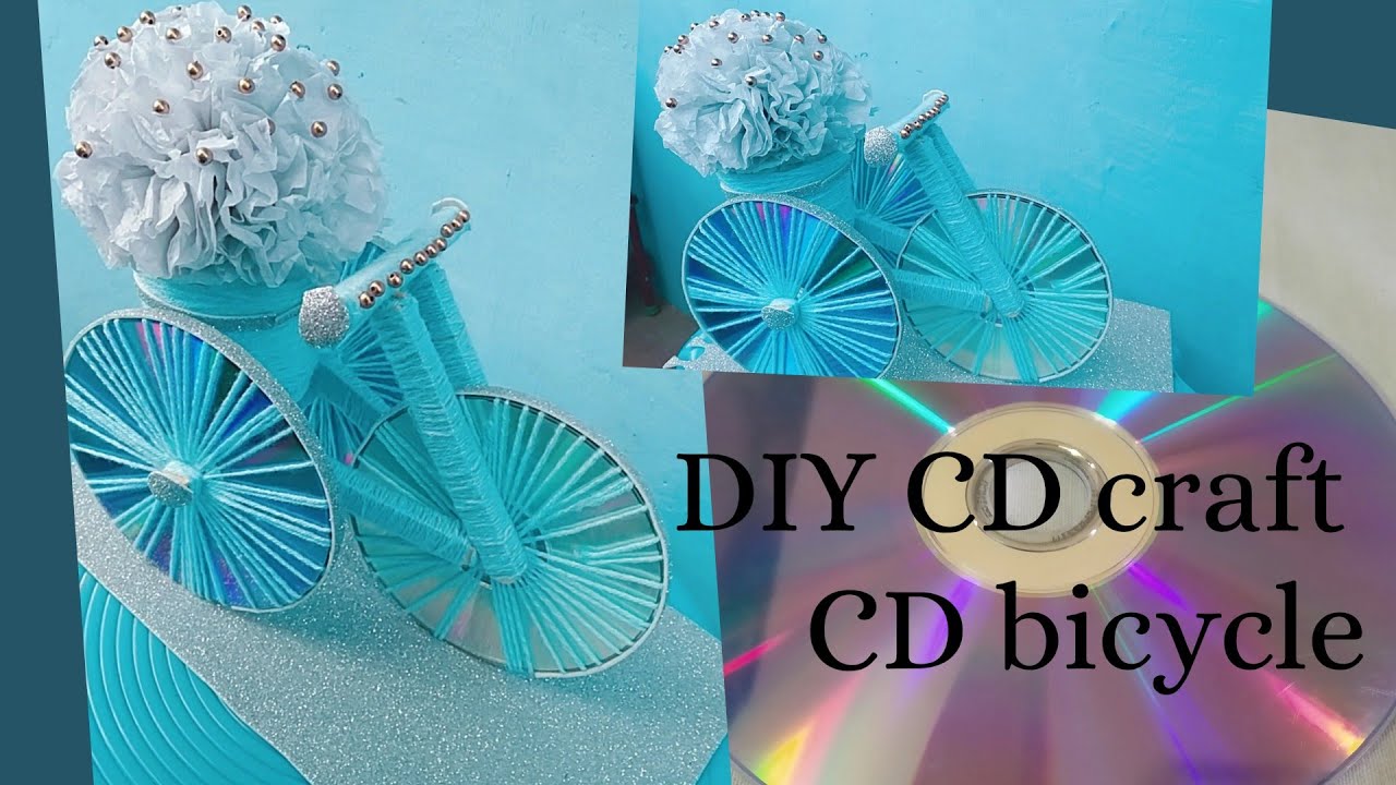 DIYEasy CD Bicycle // CD pencil stand //CD craft//Best out of waste ...