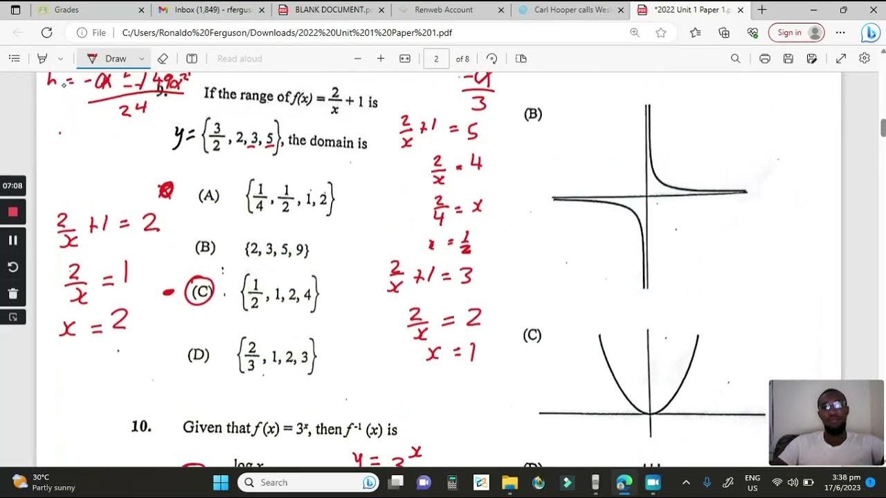 Cape PURE MATHEMATICS UNIT 1| Paper 1|JUNE 2022 - YouTube