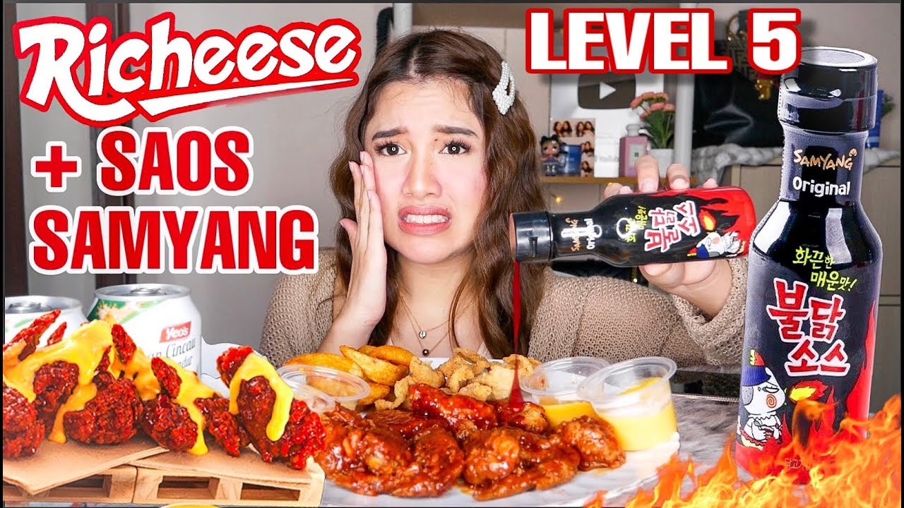 Richeese Level 5 Saos Samyang Extreme Challenge And Mukbang Youtube