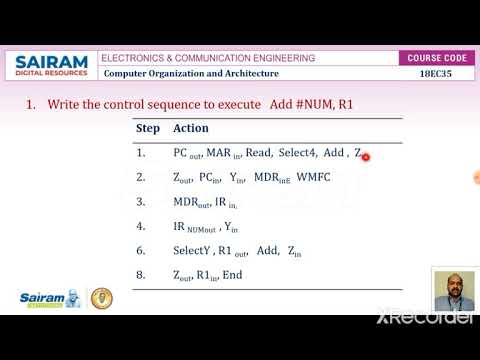 Lecturevideo_18EC35_Module_5_Basic Processing Unit_Execution of Complete Instruction_Sivaprakash ...