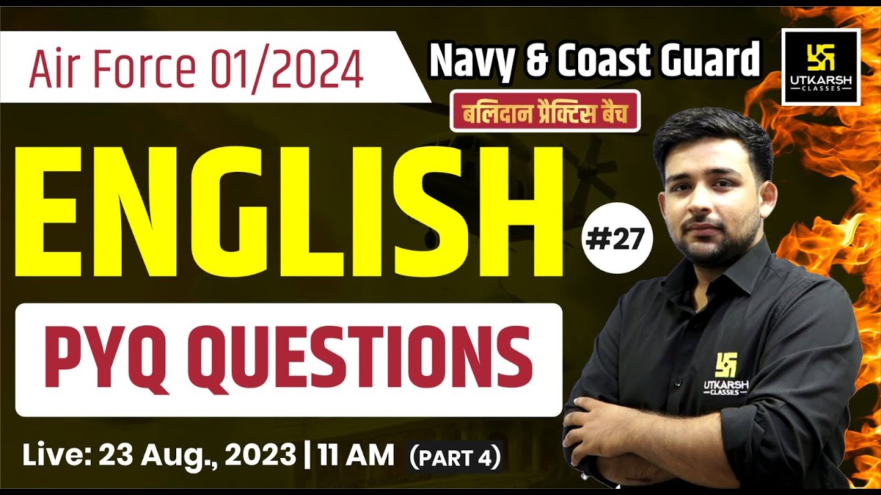 Previous Year Questions #4 | Agniveer Airforce 2024 English | English ...