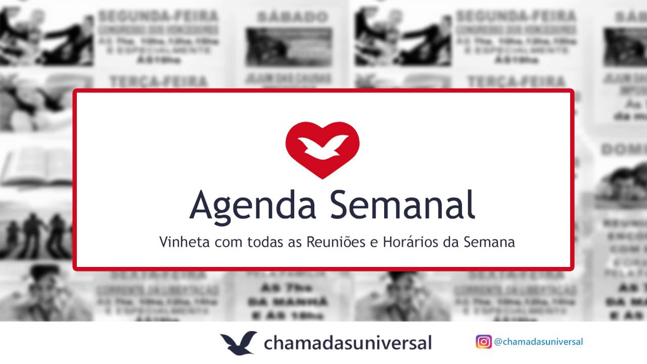 Agenda Semanal Igreja Universal do Reino de Deus Vinheta ,Chamada - YouTube