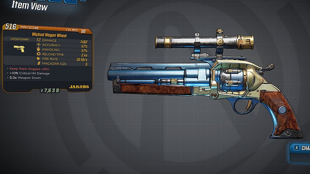 Borderlands 3: The Legendary Jacobs Pistol The Wagon Wheel - YouTube