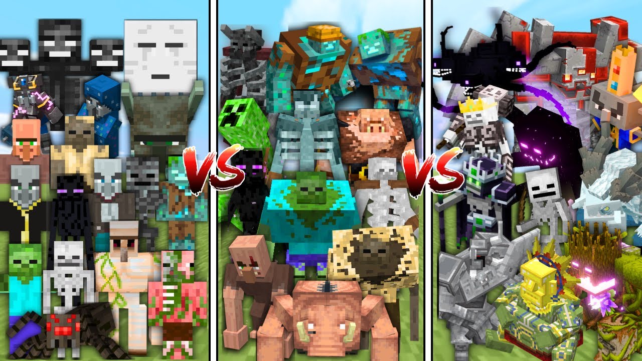 MOBS vs MUTANT MOBS vs BOSSES in Minecraft Mob Battle - YouTube