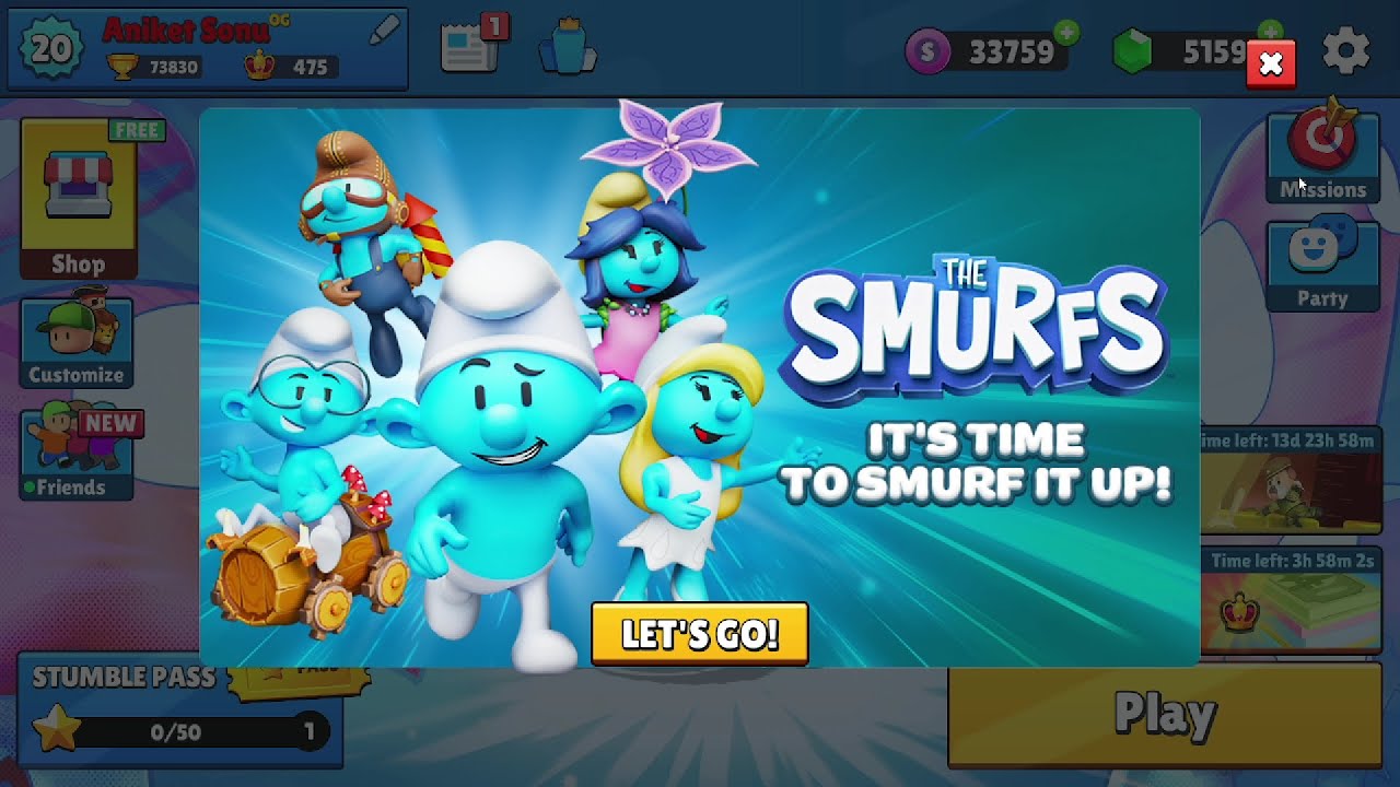 FREE GIFT! - NEW SMURF UPDATE | SPECIAL MYTHIC WHEEL | STUMBLE GUYS ...