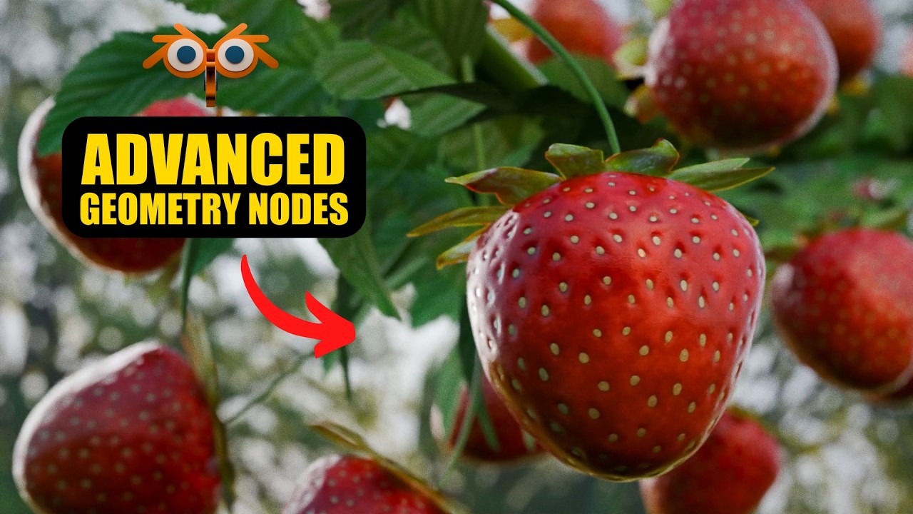Growing Strawberry Geometry Nodes [Free Course: Part 15] - YouTube