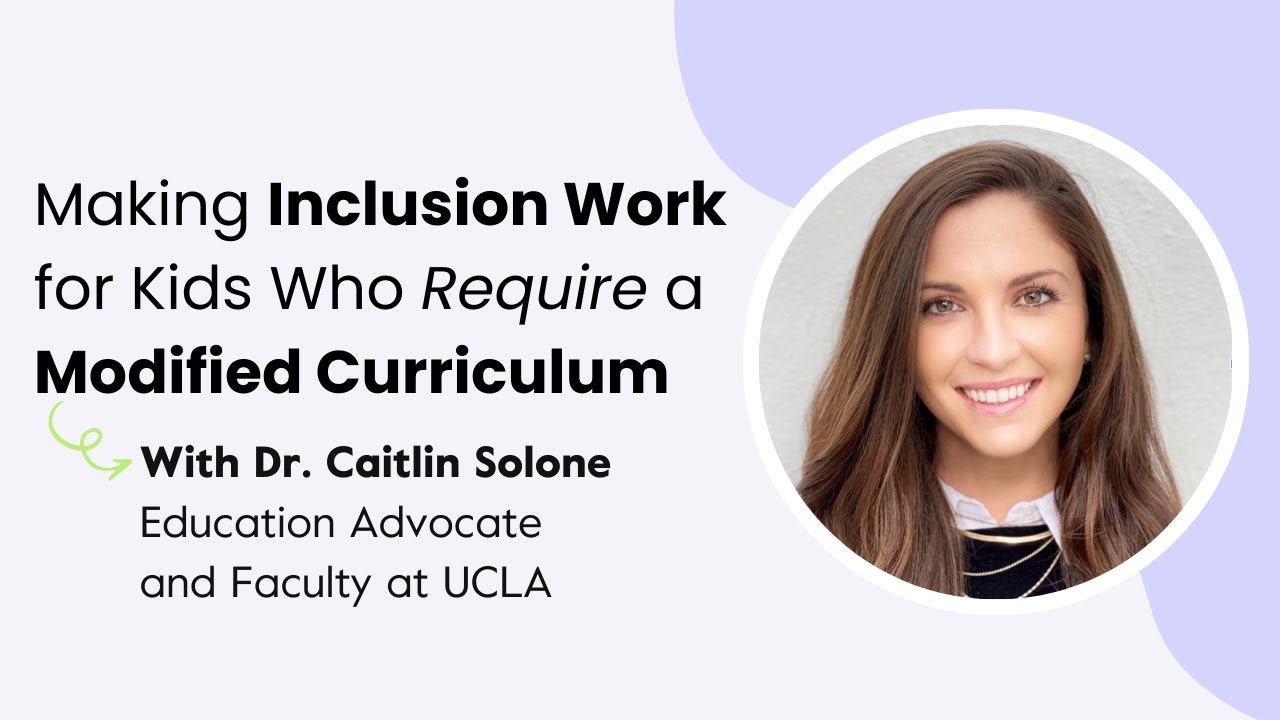 Making Inclusion Work for Kids Who Require a Modified Curriculum - YouTube