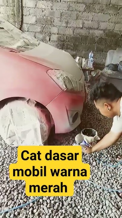 cat dasar mobil warna merah - YouTube