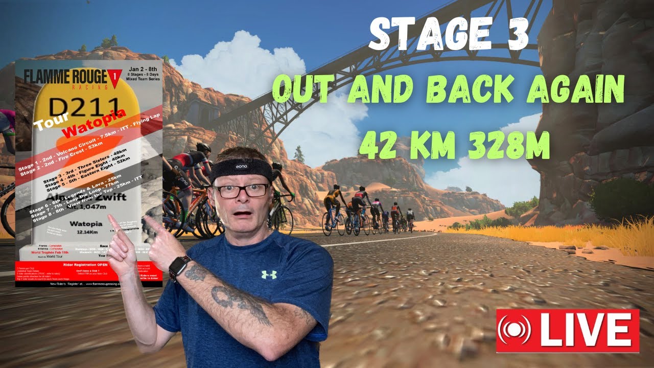 Flamme Rouge Racing Zwift Stage 3 Out and Back JLP - YouTube