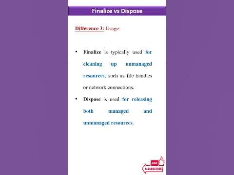 Difference between Finalize and Dispose method #java #CSharp #techinterviews # ...