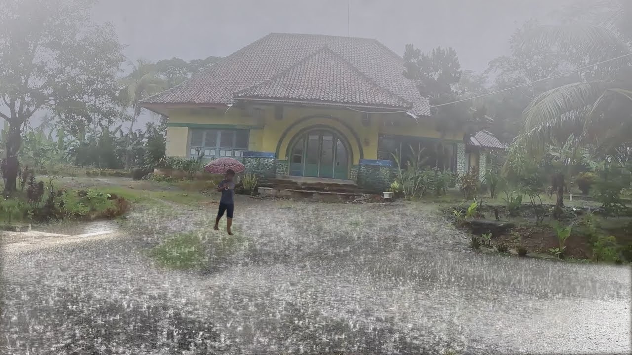 Walking in the Rainstorm in Village | 99% Realistic Thunder and Rain ...