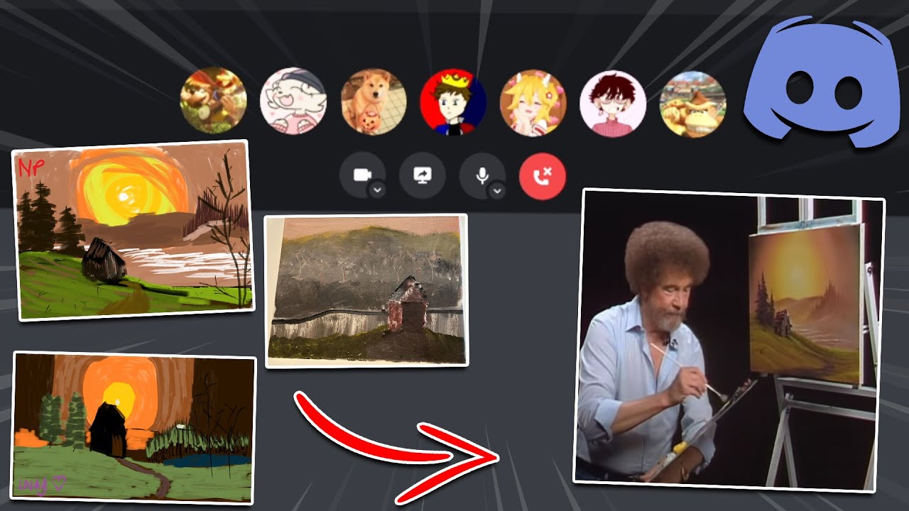 We Painted Bob Ross Paintings On Discord - YouTube