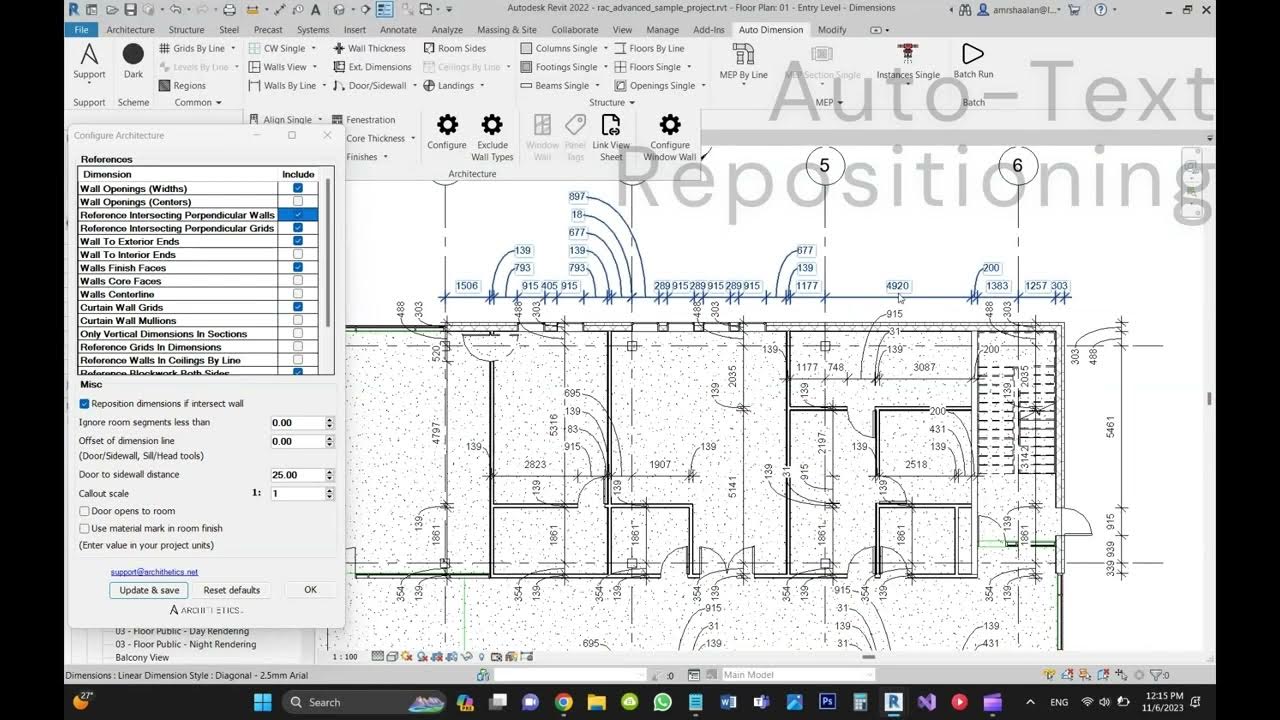 Wall Tools Revit's Auto Dimension Pack - YouTube