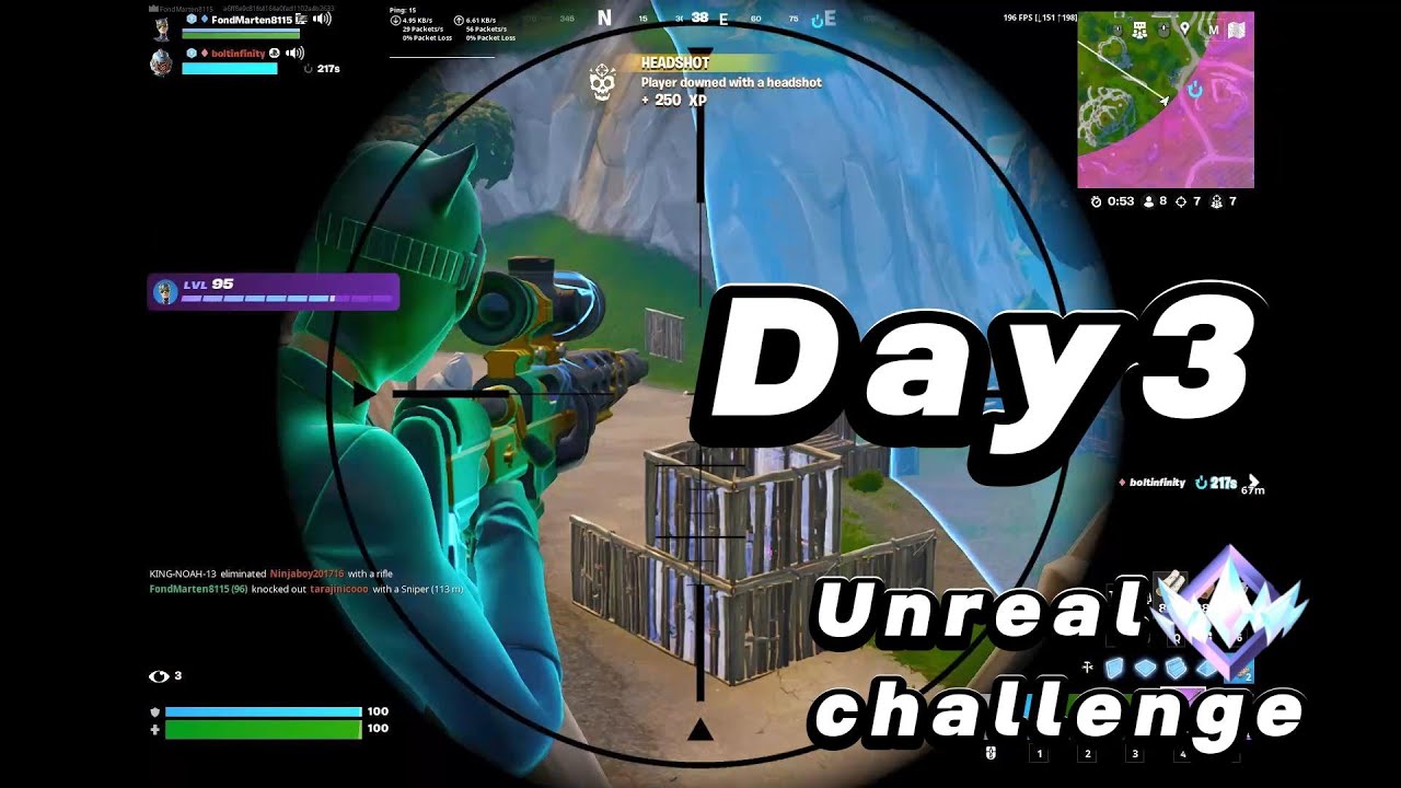 Day3 Unreal Challenge (Fortnite chapter6 season1),How to get better ...
