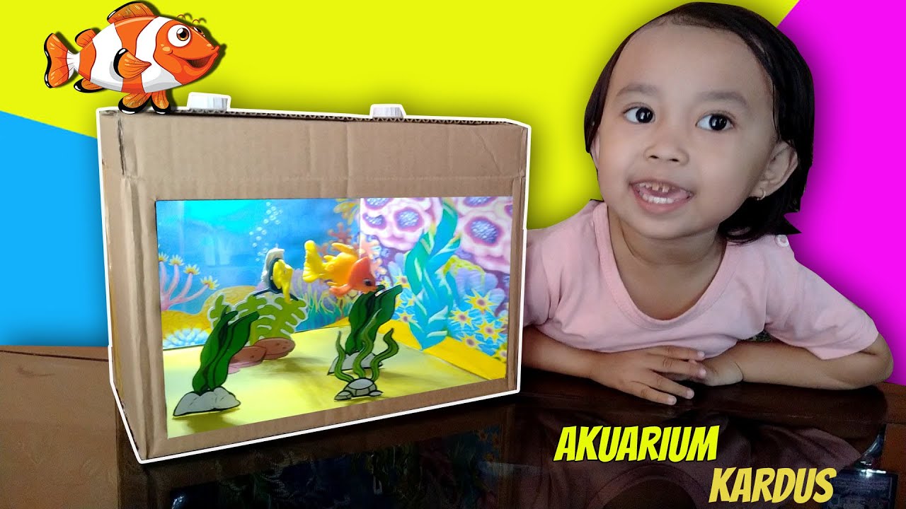 Membuat Akuarium Dari Kardus | Mainan Untuk Anak | Diorama Aquarium ...